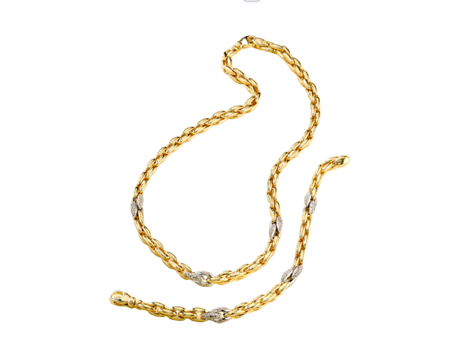 Wide Chain CZ Link Necklace | Reeya Designs